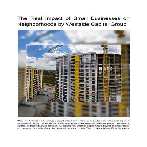 The Real Impact of Small Businesses on Neighborhoods | PDF
