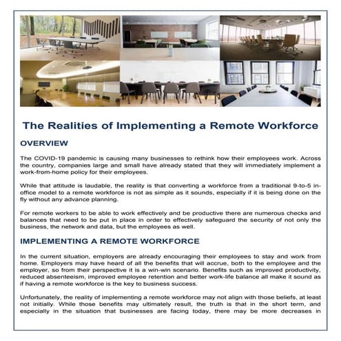 The Realities of Implementing a Remote Workforce | PDF