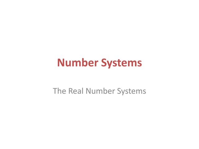 The Real Number System | Ppt