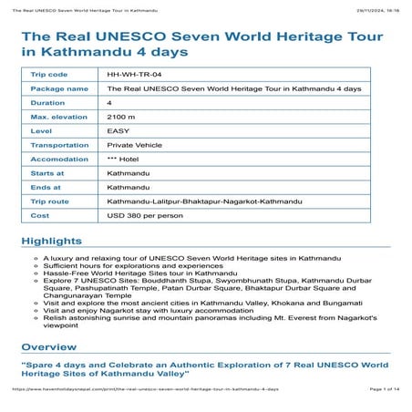 The Real UNESCO Seven World Heritage Tour in Kathmandu.pdf