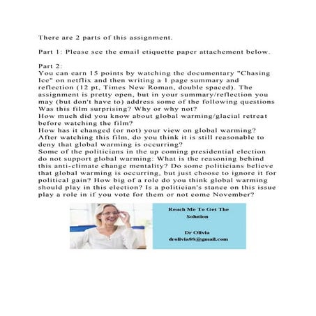 There are 2 parts of this assignment.Part 1 Please see the emai.docx | Free Download