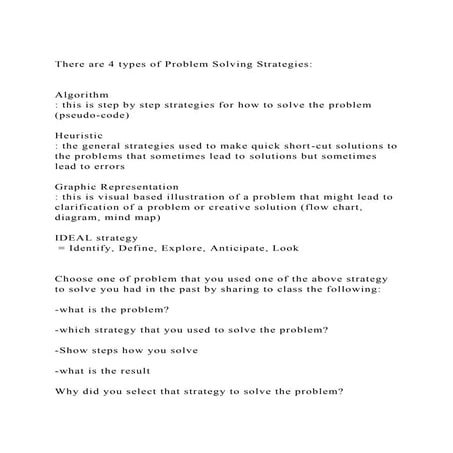 There are 4 types of Problem Solving StrategiesAlgorithm.docx