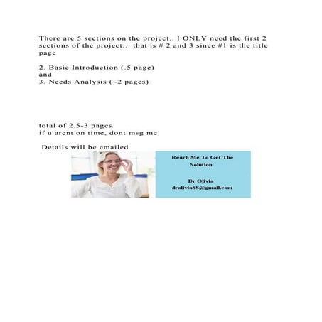 There are 5 sections on the project.. I ONLY need the first 2 sectio.docx