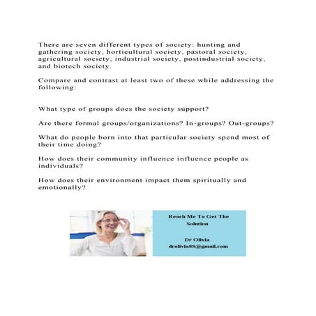 There are seven different types of society hunting and gathering .docx