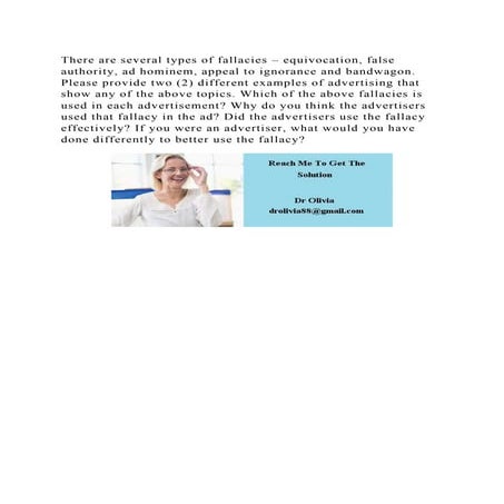 There are several types of fallacies – equivocation, false authority.docx