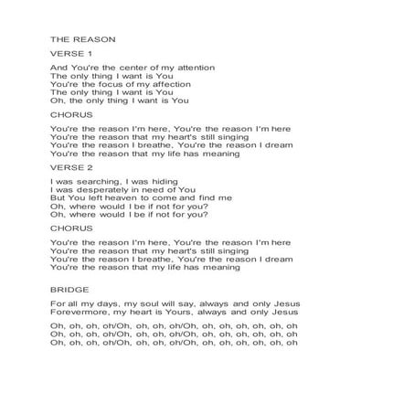 The reason | DOCX | Christianity | Religion & Spirituality