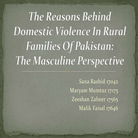 The reasons behind domestic violence in rural families | PPTX | Debated ...