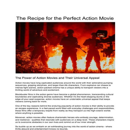 The Recipe for the Perfect Action Movie! | PDF