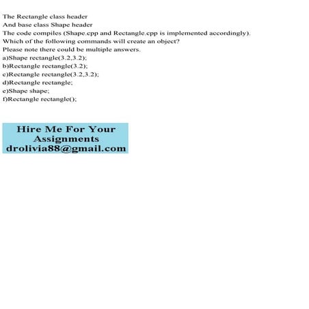 The Rectangle Class Headerand Base Class Shape Headerthe Code Copdf