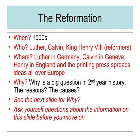 The reformation | PPT