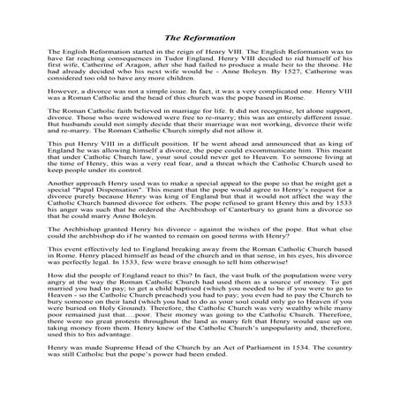 The reformation | DOCX