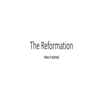 The reformation | PPT