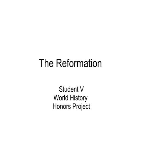 The Reformation | PPT