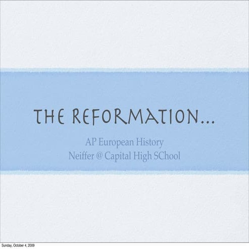 The Reformation Ap European 2009 | PPT