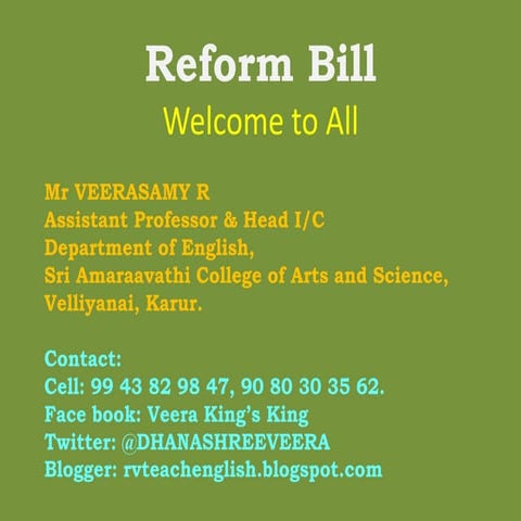 The reform bill | PPTX