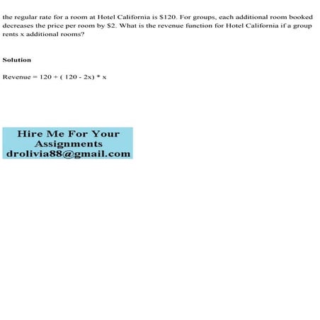 the regular rate for a room at Hotel California is $120. For groups,.pdf