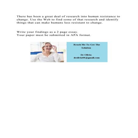 There has been a great deal of research into human resistance to cha.docx