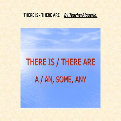 THERE IS THERE ARE A / AN SOME ANY | PPT