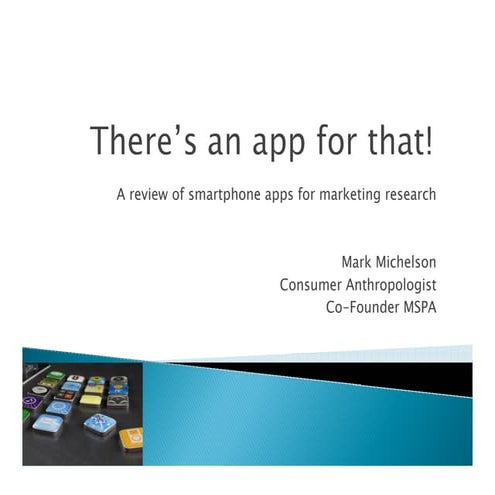 There is an app for that a review of smartphone apps for marketing ...