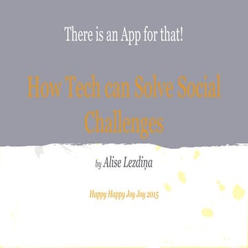 There is an app for that! how tech can solve social challenges | PDF ...