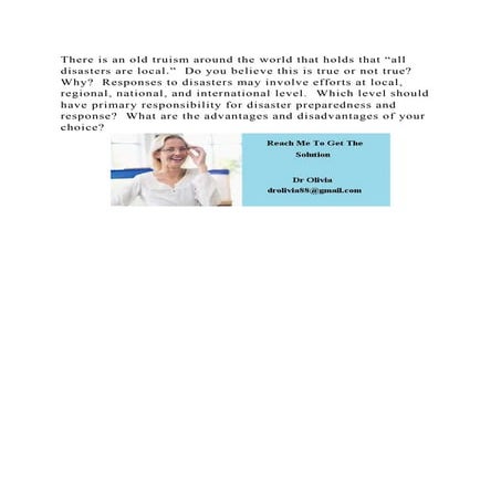 There is an old truism around the world that holds that all disaste | DOCX