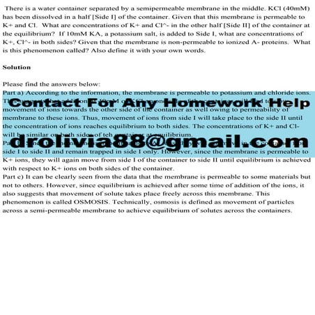 There is a water container separated by a semipermeable membrane in t ...