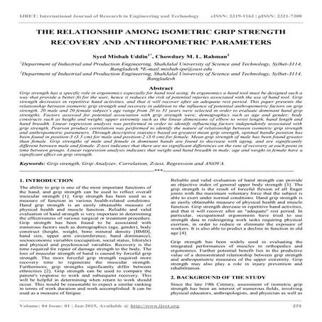 The relationship among isometric grip strength recovery and ...