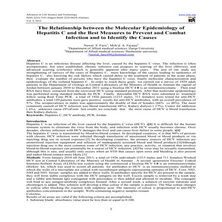 The relationship between the molecular epidemiology of hepatitis c and the best measures to ...