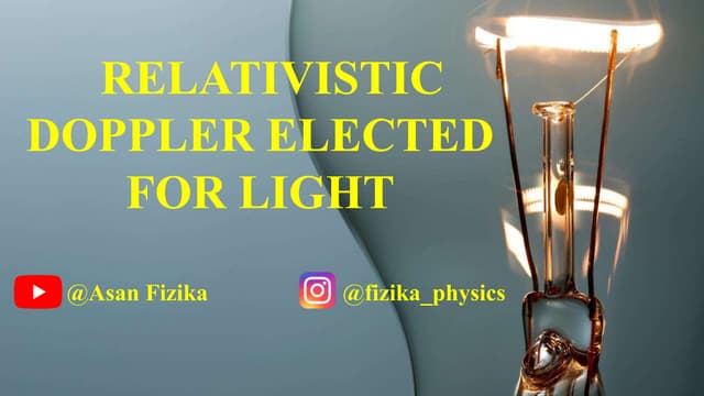 The Relativistic Doppler Effect For Light Pptx