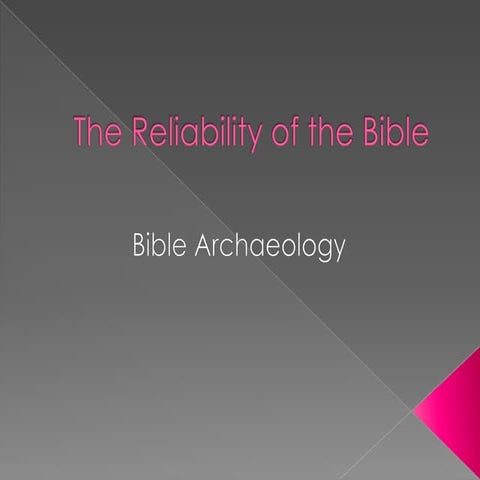 The reliability of the bible | PPT