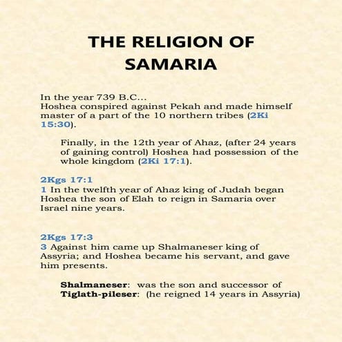The Religion of Samaria | PDF
