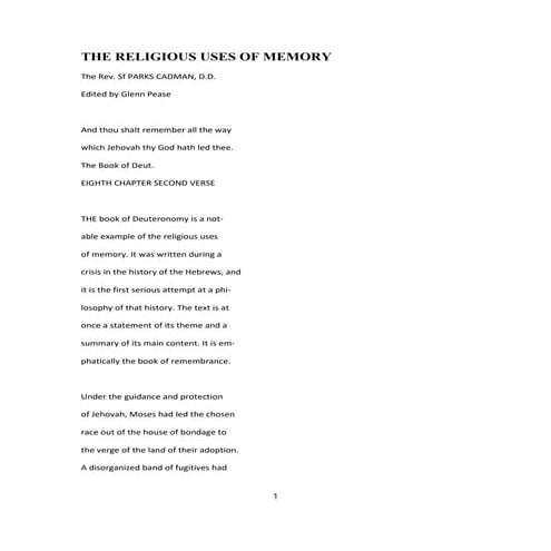 The religious uses of memory | PDF