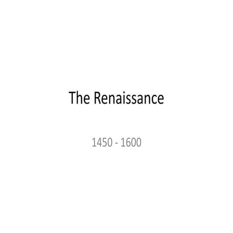 The renaissance revised | PPTX