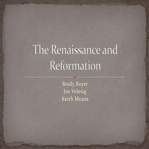 The Renaissance and Reformation | PPT