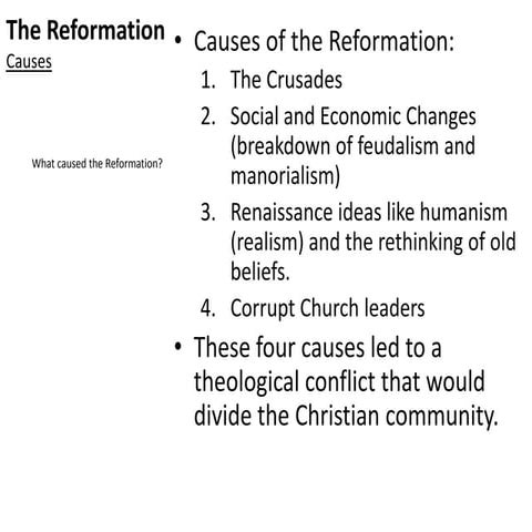 Causes of reformation | PPT