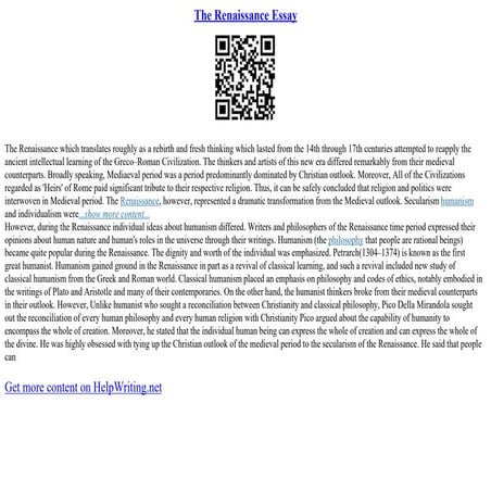 The Renaissance Essay | PPT