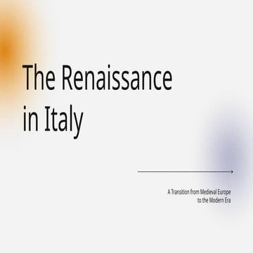 The Renaissance in Italy presentationsas | PPTX