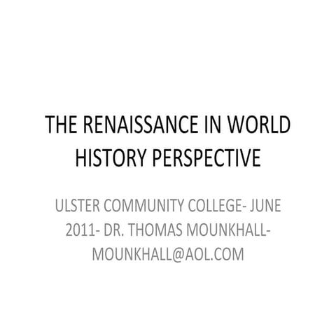 The renaissance in world history perspective | PPT