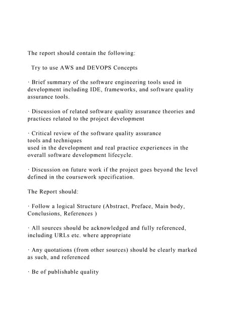 The reports should provide the following informationA written.docx