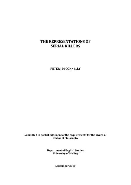 Serial Killers Male vs Female | PDF