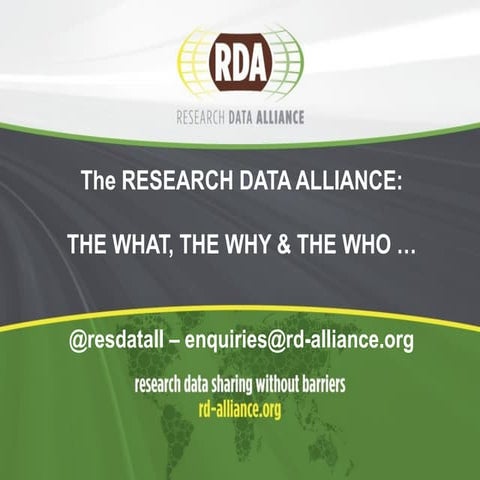 RDA - The Research Data Alliance in a Nutshell | PPT
