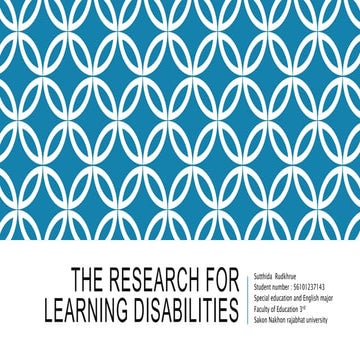 The research of Learning Disabilities | PPT