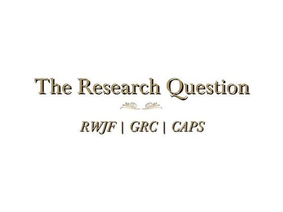Research question presentation | PPTX | Education