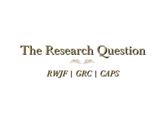 Research question presentation | PPTX