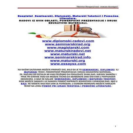 Therese desqueyroux roman classique -francuski | PDF