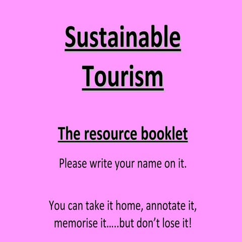 The resource booklet | PPT | Environment | Science