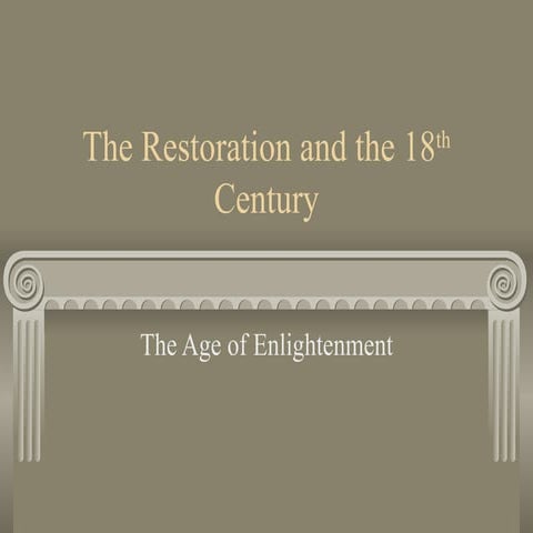 The Restoration And The 18th Century | PPT