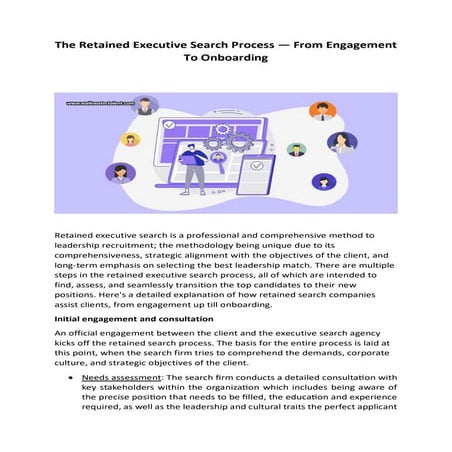 The Retained Executive Search Process — From Engagement To Onboarding ...