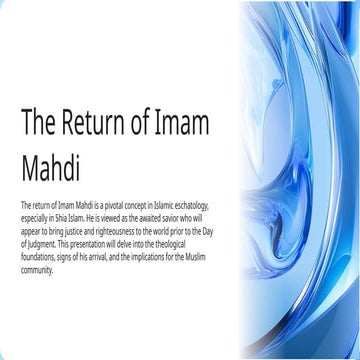 The Return of Imam Mahdi.pptx càn be a good sign | PPTX
