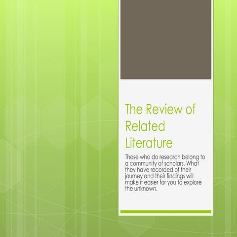 The review of related literature | PPTX